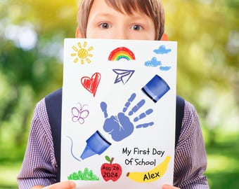 First Day of School Handprint Craft Back to School Printable Memory ...