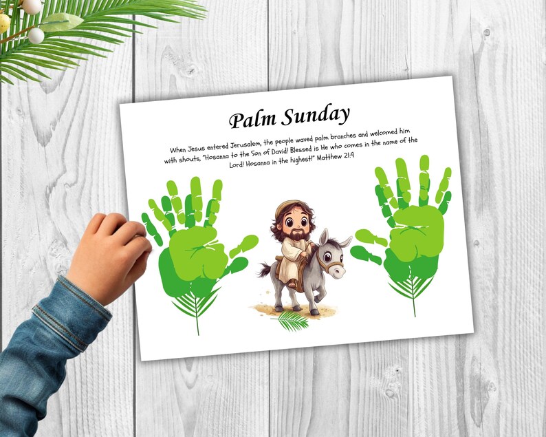 Palm Sunday Handprint Craft, Easter Handprint Art, Holy Week Activity ...