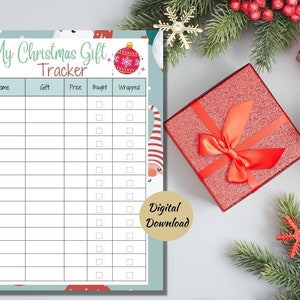 Christmas Gift Tracker Printable Christmas Gift List Printable Holiday ...
