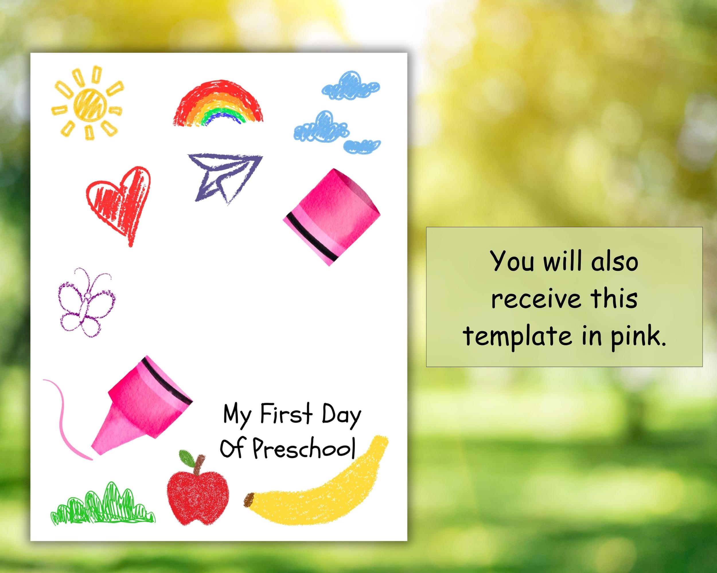 First Day of Preschool Handprint Craft, Back to School Printable Art ...