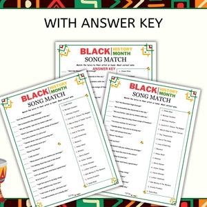Black History Month Music Trivia Game, Black History Trivia, Black ...