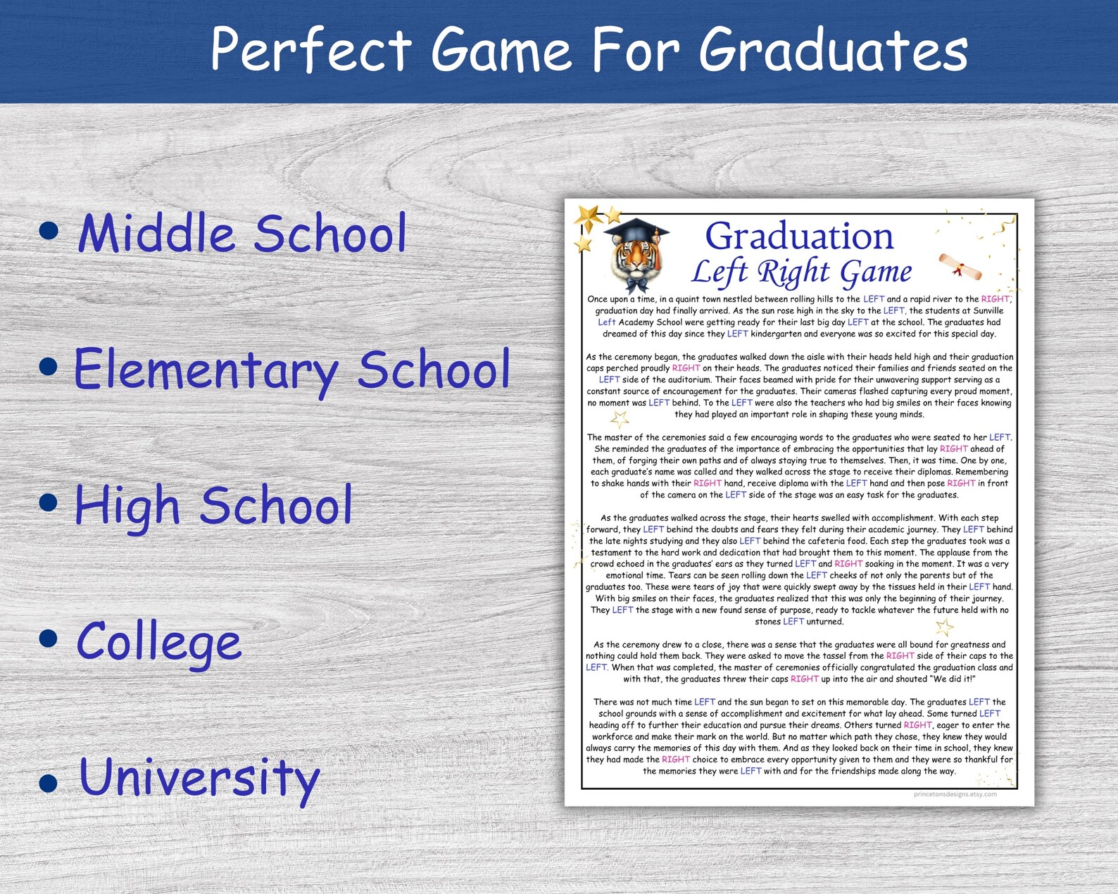 Graduation Game, Left Right Game, Graduation Party Ideas, Class of 2025 ...