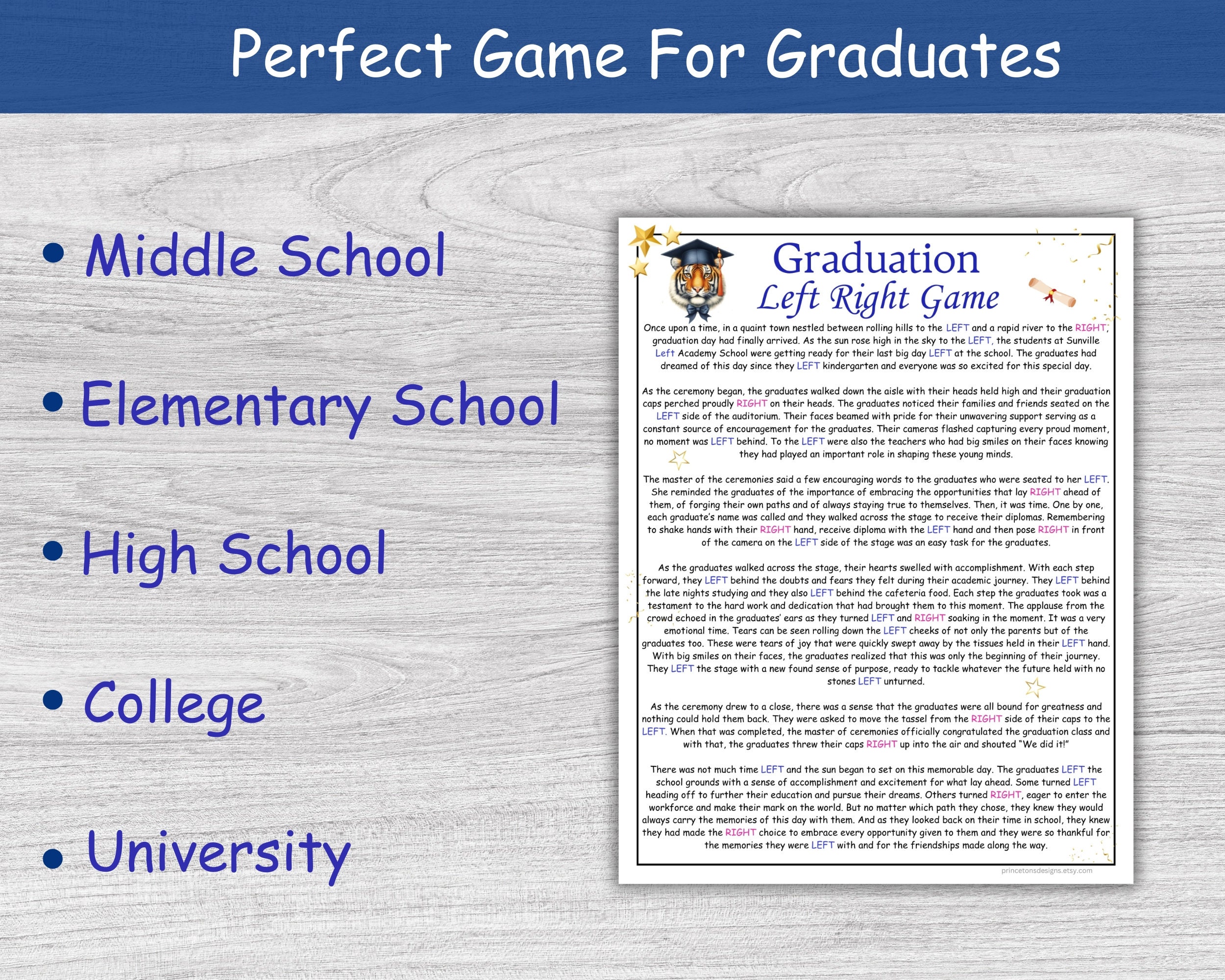 Graduation Game, Left Right Game, Graduation Party Ideas, Class of 2025 ...