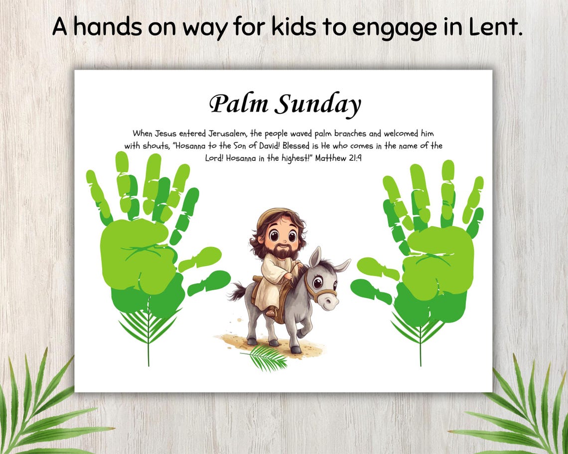 Palm Sunday Handprint Craft, Easter Handprint Art, Holy Week Activity ...