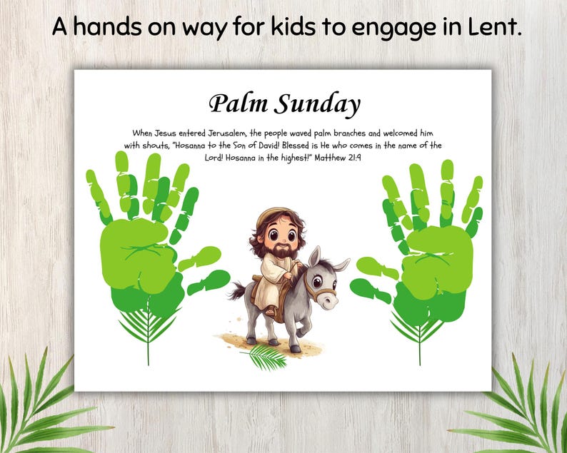 Palm Sunday Handprint Craft, Easter Handprint Art, Holy Week Activity ...