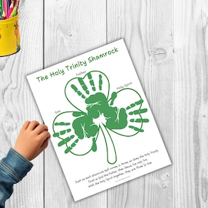 St. Patrick's Day Handprint Art, Christian St Patricks Day Craft, Holy ...