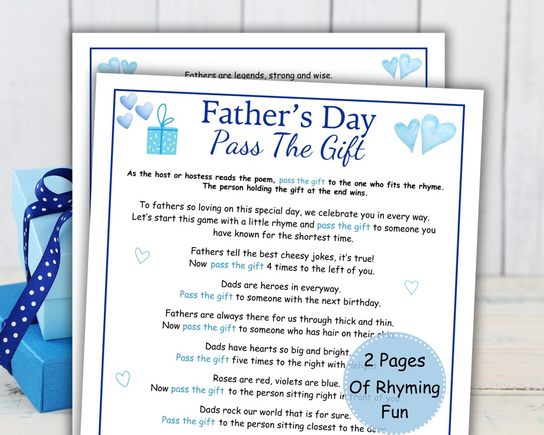 Fathers Day Games, Fathers Day Pass the Gift, Fathers Day Party Group ...