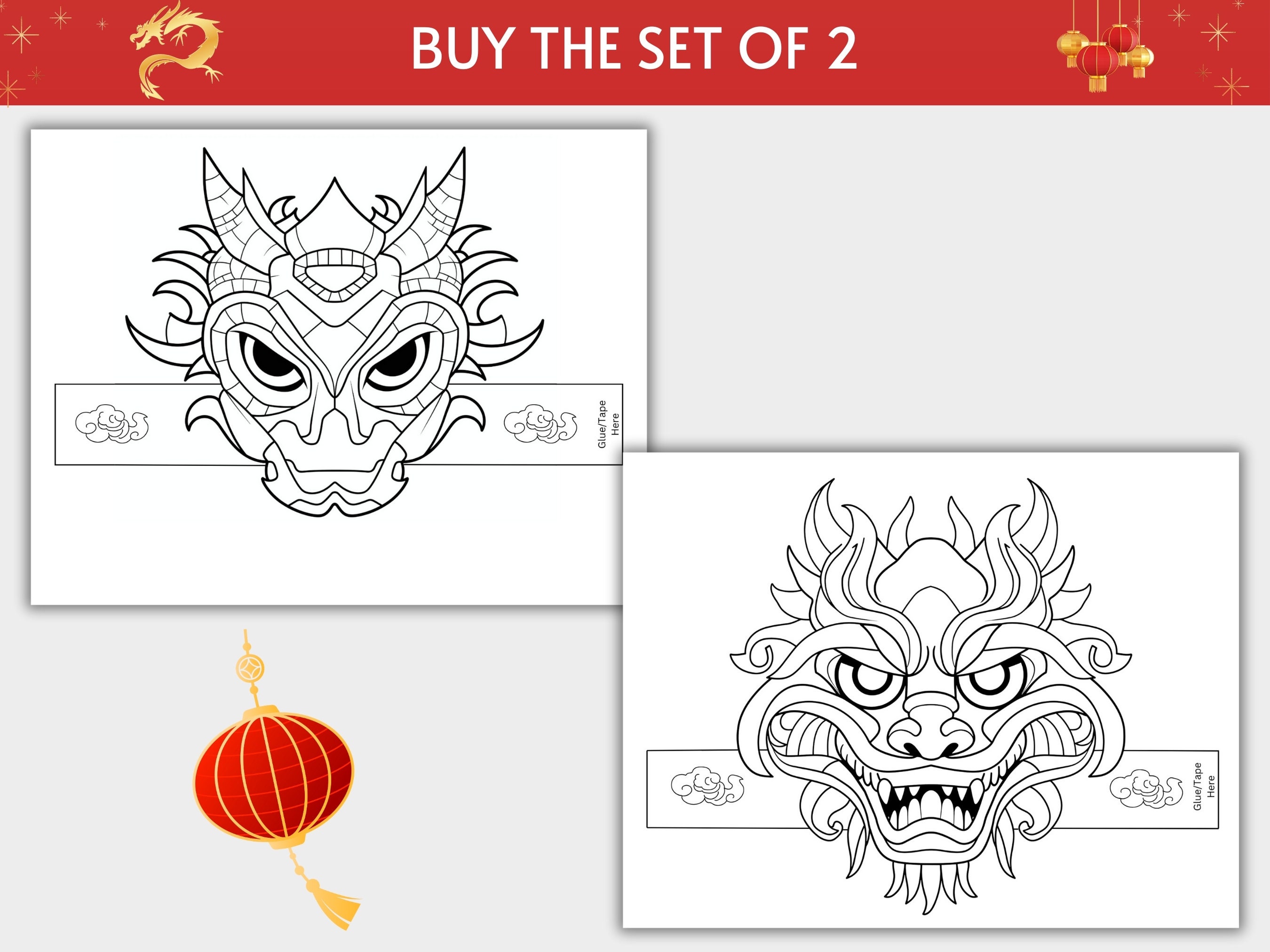 Year of the Dragon Paper Crown Craft, Lunar New Year Dragon Craft ...