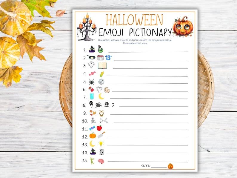 Halloween Emoji Pictionary Game, Halloween Quiz, Fun Halloween Games ...