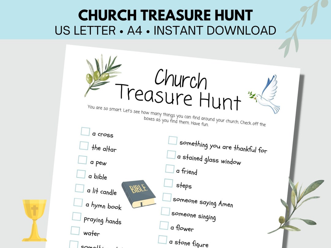 Church Treasure Hunt for Kids, Church Scavenger Hunt, I Spy Game ...