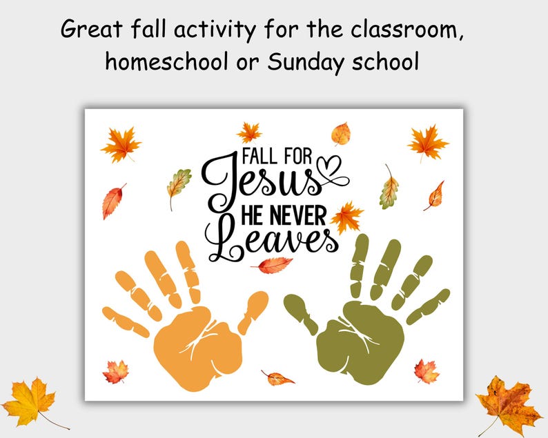 Fall Handprint Craft, Fall for Jesus Craft, Sunday School Activity ...