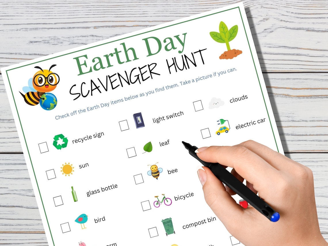 Earth Day Scavenger Hunt, Earth Day Printable Activities, Environmental ...