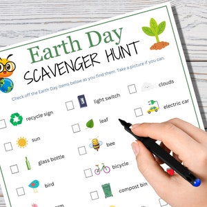 Earth Day Scavenger Hunt, Earth Day Printable Activities, Environmental ...