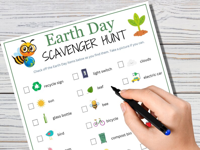 Earth Day Scavenger Hunt, Earth Day Printable Activities, Environmental ...