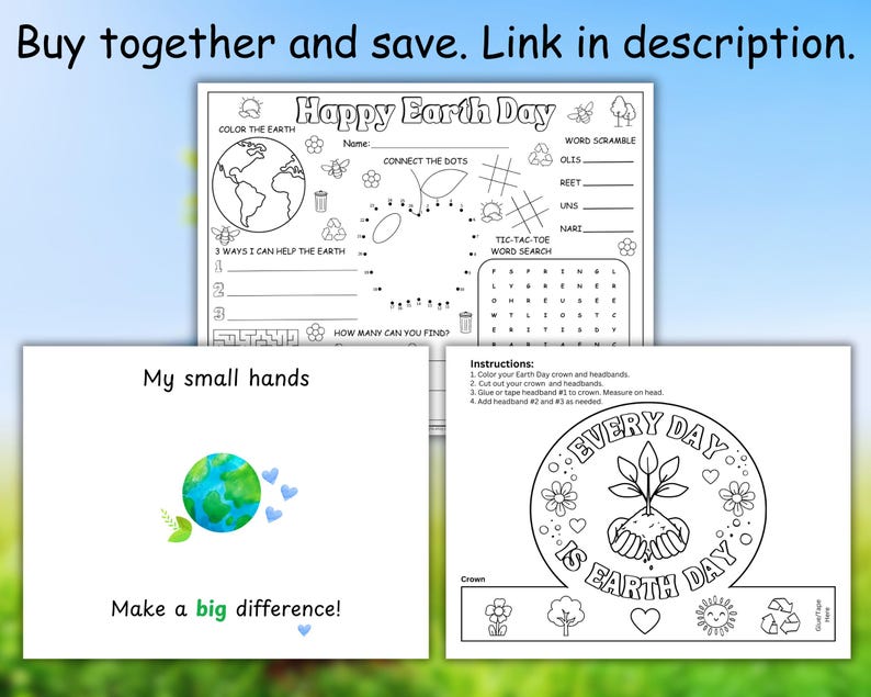 Earth Day Craft, Earth Day Paper Crown Hat, Earth Day Printable ...