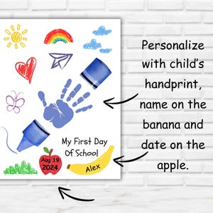 First Day of School Handprint Art Bundle, Back to School Printable ...