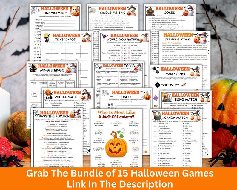Halloween Candy Match, Printable Halloween Game, Halloween Party Game ...
