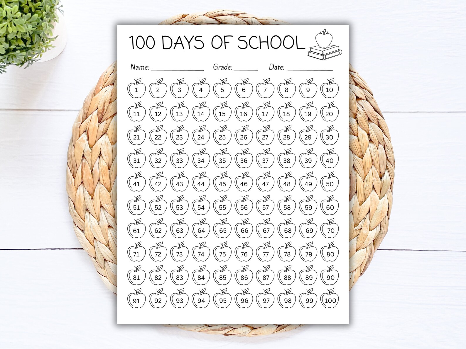 100 Days of School Printable Tracker, 100th Day of School Countdown ...