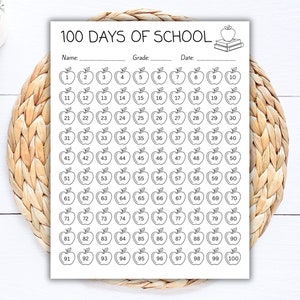 100 Days of School Printable Tracker, 100th Day of School Countdown ...