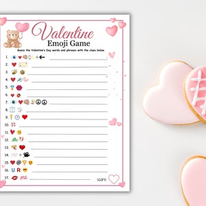 Valentine Emoji Pictionary, Valentine's Day Game Printable, Emoji ...