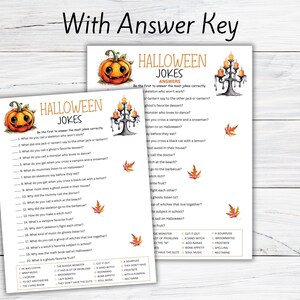 Halloween Jokes, Printable Halloween Games for Kids, Halloween Trivia ...