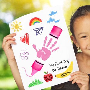 First Day of School Handprint Craft, Back to School Printable Handprint ...