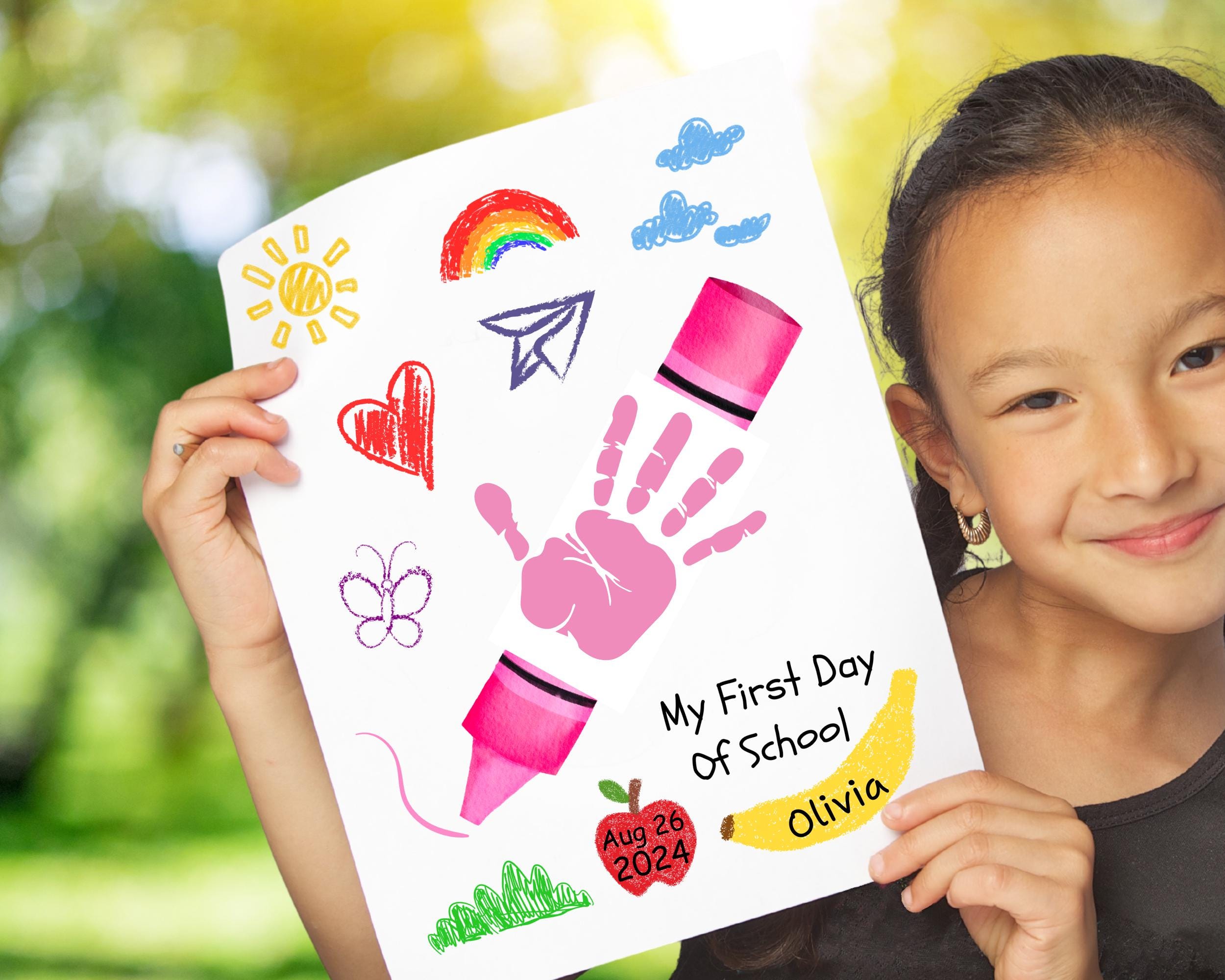 First Day of School Handprint Craft, Back to School Printable Handprint ...