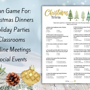 Christmas Trivia Game, Holiday Party Game, Christmas Games Printable ...