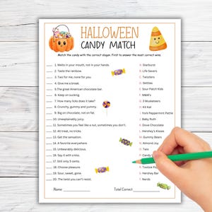 Halloween Candy Match Game, Halloween Trivia, Halloween Party Games ...