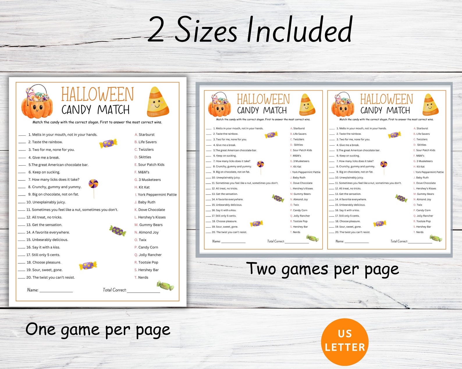 Halloween Candy Match Game, Halloween Trivia, Halloween Party Games ...