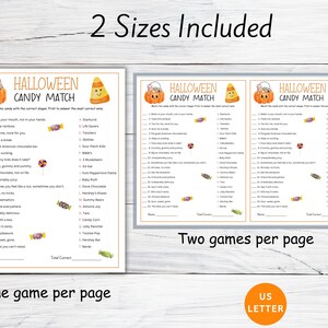Halloween Candy Match Game, Halloween Trivia, Halloween Party Games ...