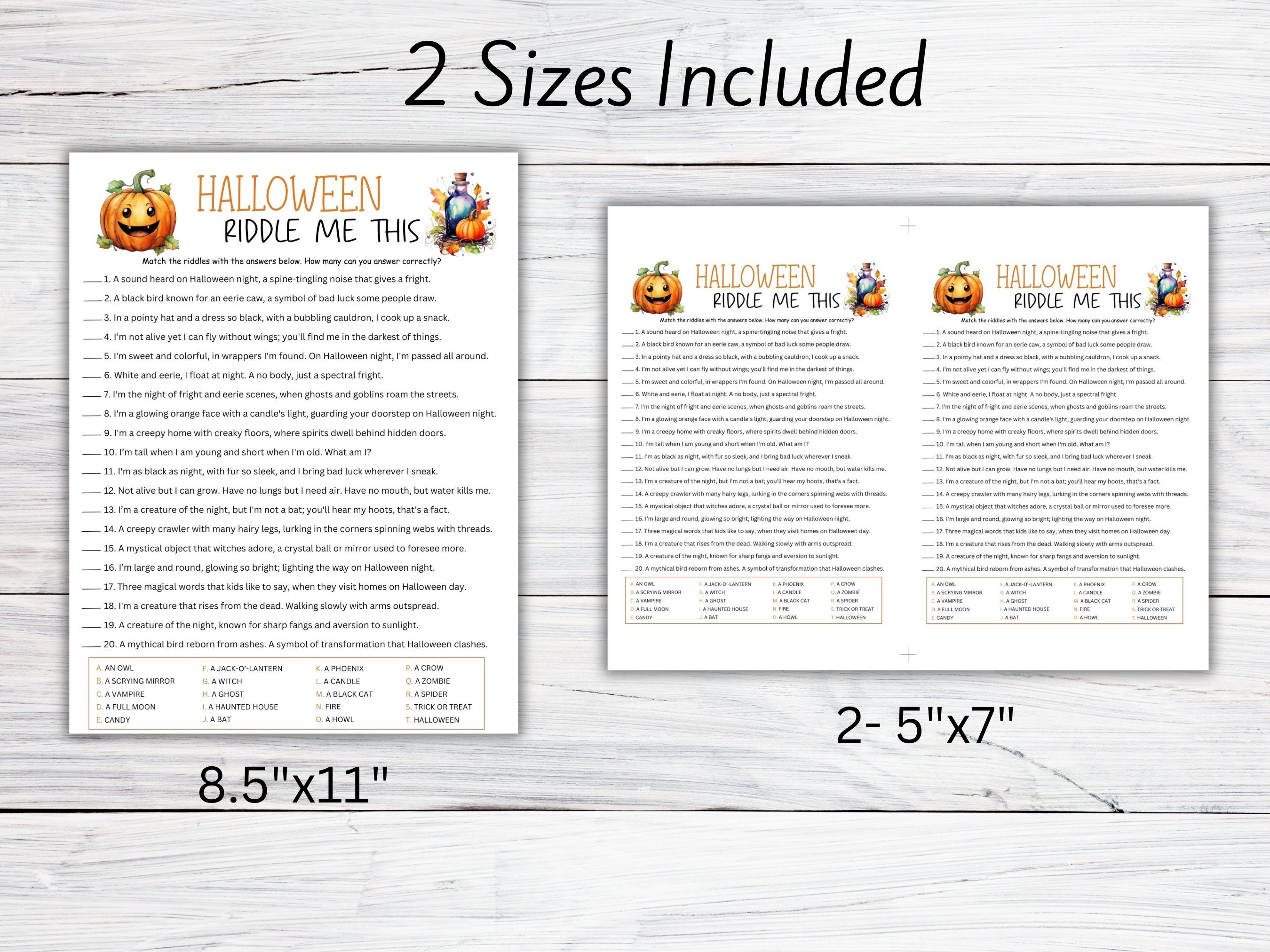 Halloween Riddle Me This, Halloween Trivia Game, Halloween Riddles ...