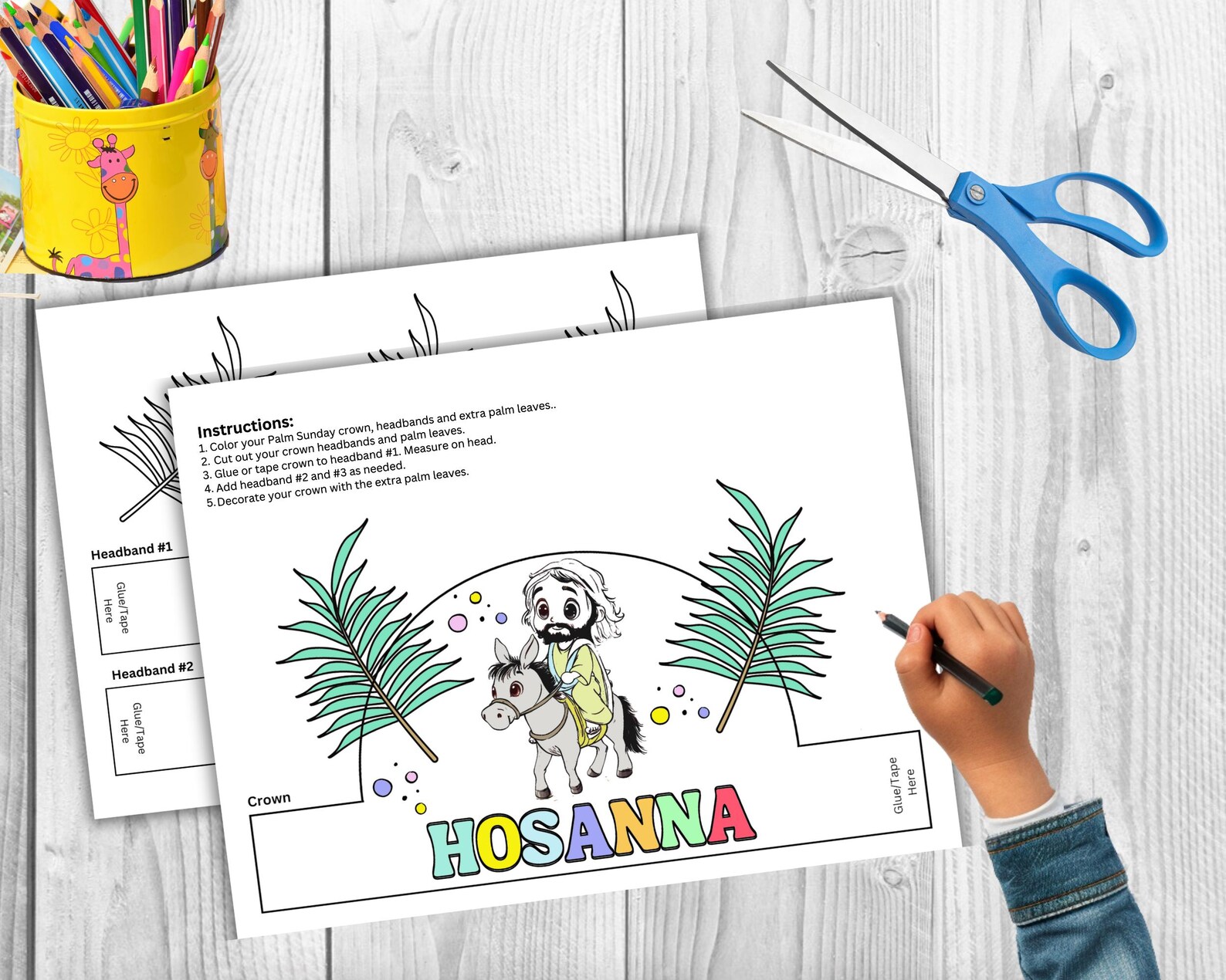 Palm Sunday Craft, Paper Crown Printable, Holy Week Activity, Sunday ...