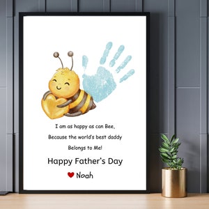 Fathers Day Personalized Card, Fathers Day Handprint Craft, Printable ...