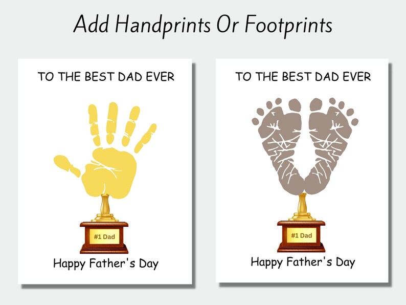 Father's Day Handprint Craft Printable Trophy Fathers Day - Etsy
