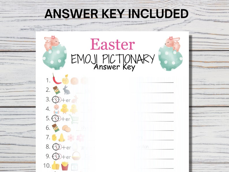 Easter Emoji Pictionary, Printable Easter Games, Easter Party Games ...