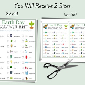 Earth Day Scavenger Hunt, Earth Day Printable Activities, Environmental ...