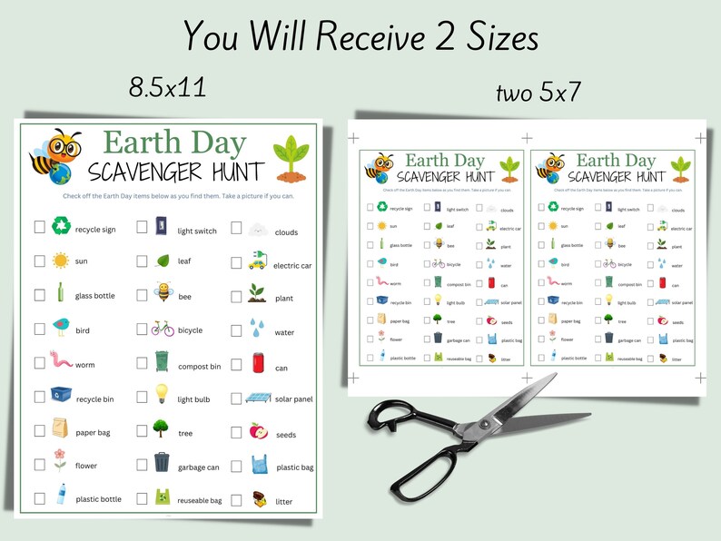 Earth Day Scavenger Hunt, Earth Day Printable Activities, Environmental ...