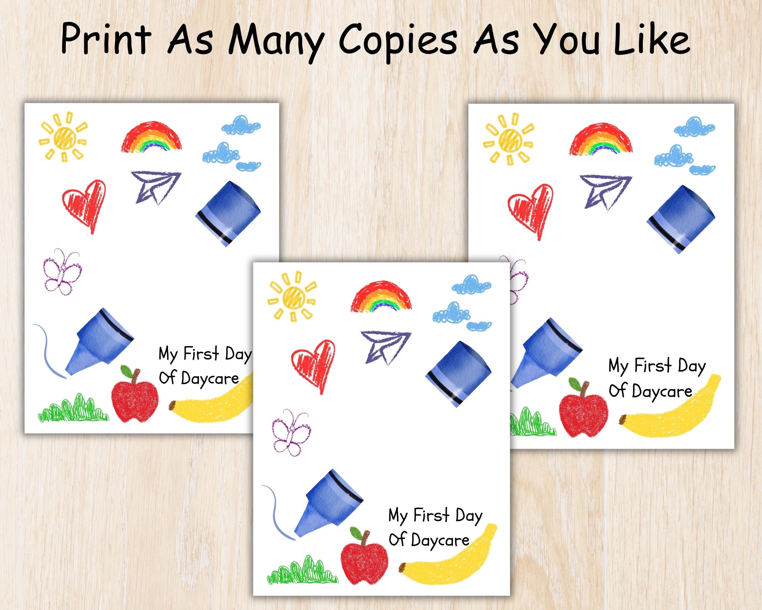 First Day of Daycare Handprint Craft, Daycare Printable Sign ...