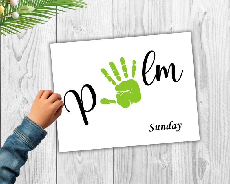 Palm Sunday Handprint Craft, Holy Week Activity, Christian Handprint ...