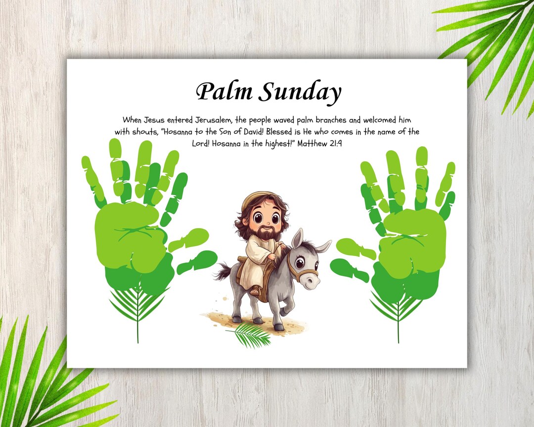 Palm Sunday Handprint Craft, Easter Handprint Art, Holy Week Activity ...
