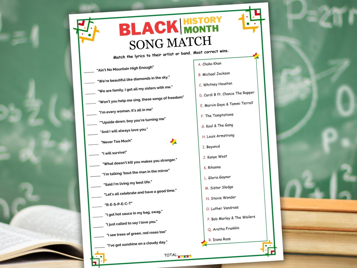 Black History Month Music Trivia Game, Black History Trivia, Black ...