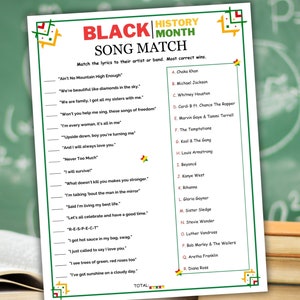 Black History Month Music Trivia Game, Black History Trivia, Black ...