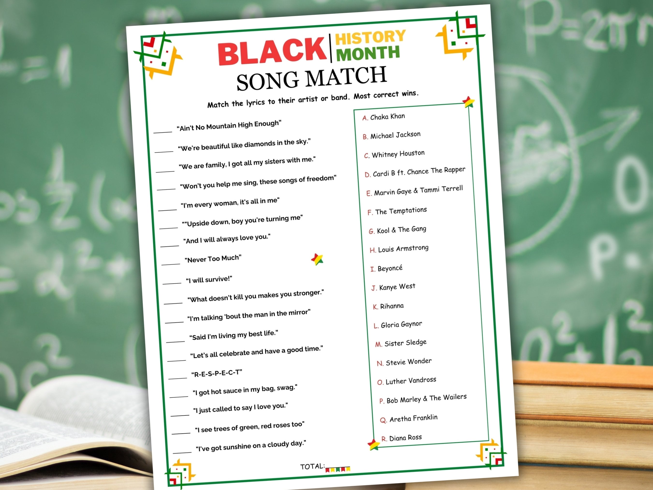 Black History Month Music Trivia Game, Black History Trivia, Black ...