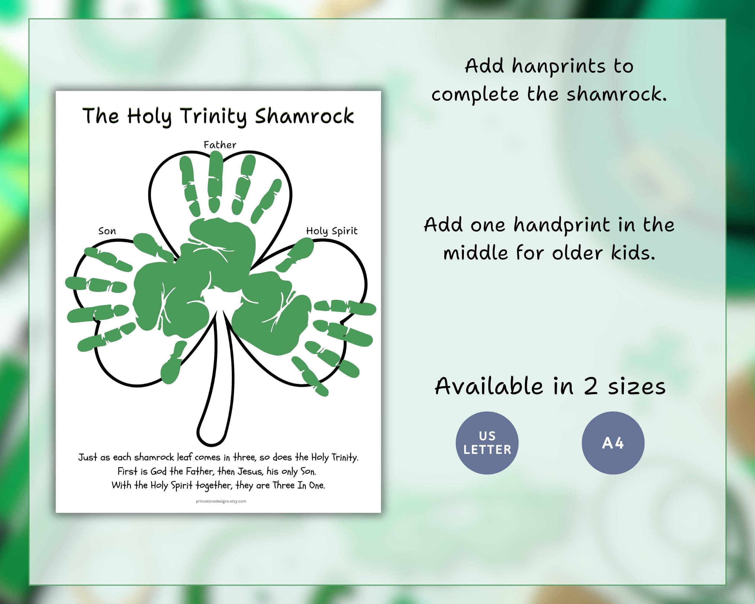 St. Patrick's Day Handprint Art, Christian St Patricks Day Craft, Holy ...