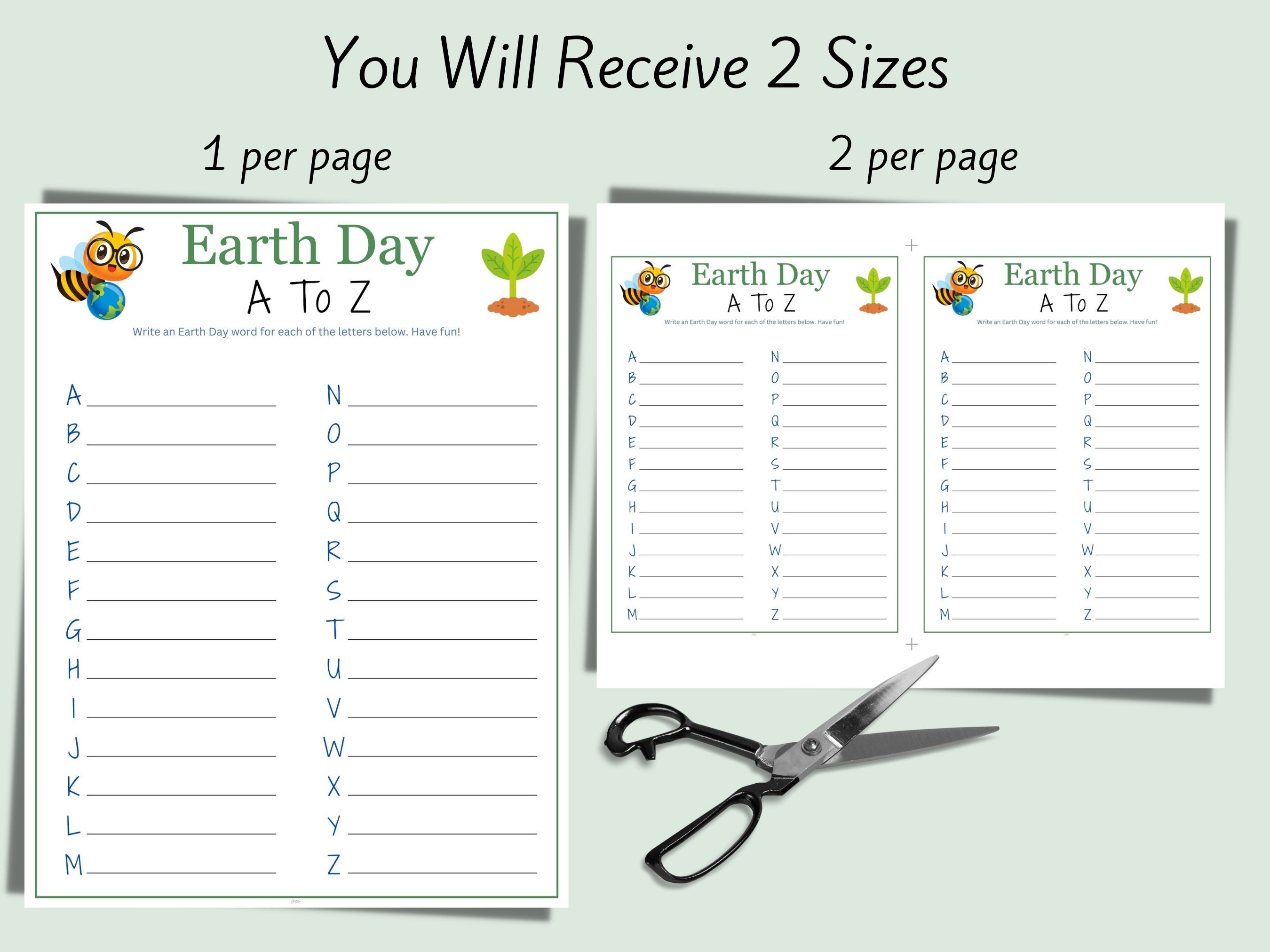 Earth Day Alphabet A to Z Game, Earth Day Printable Games, Activity for ...