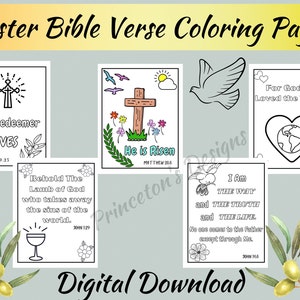 Easter Bible Verse Coloring Pages, Christian Scripture, Resurrection ...