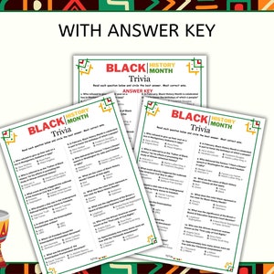 Black History Month Trivia, Black History Trivia, African American ...