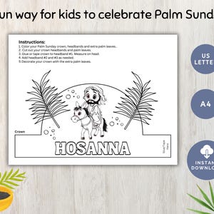 Palm Sunday Craft, Paper Crown Printable, Holy Week Activity, Sunday ...