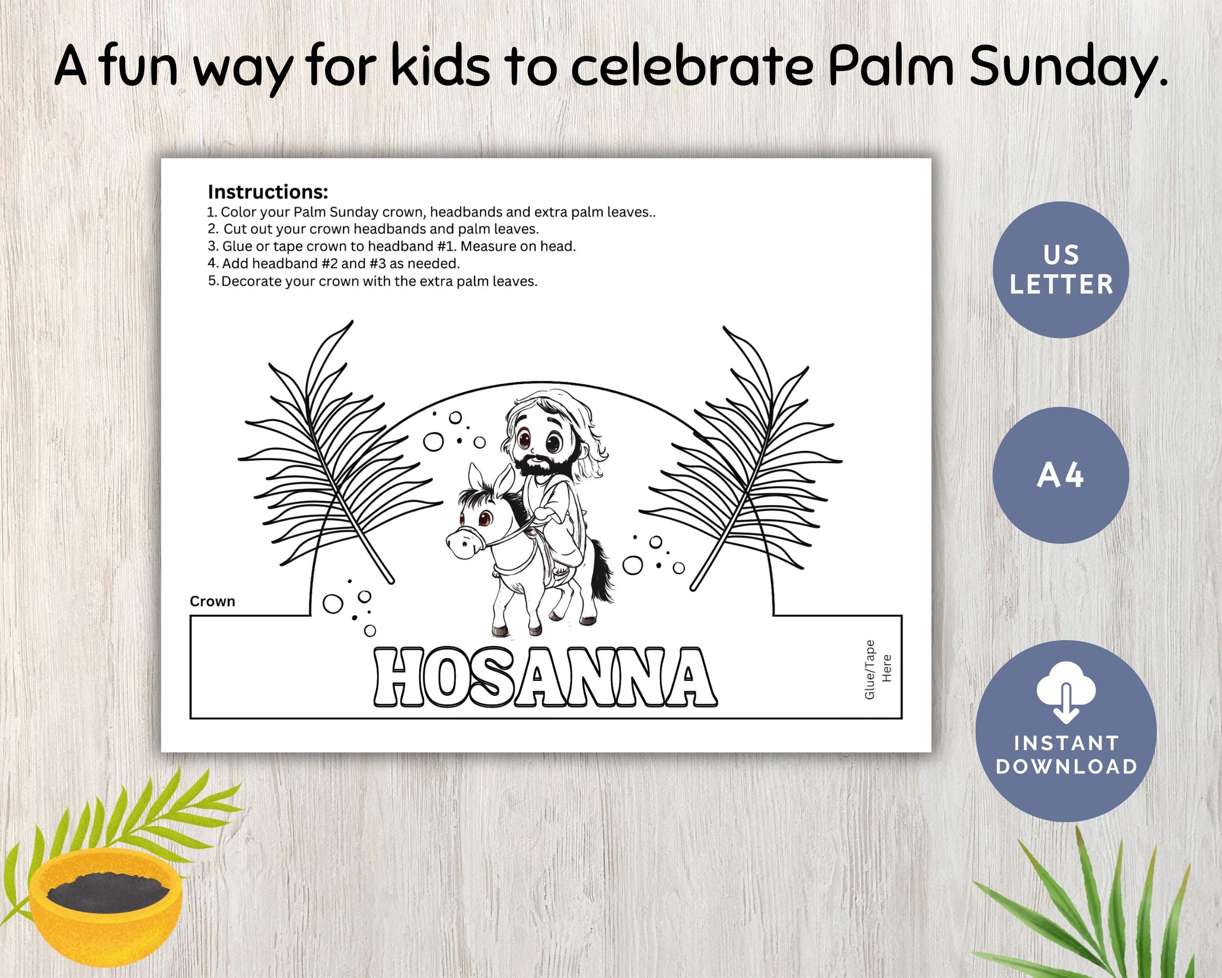 Palm Sunday Craft, Paper Crown Printable, Holy Week Activity, Sunday ...